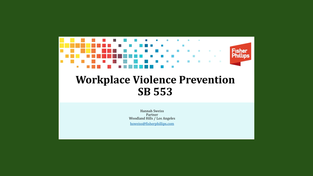 Have Your Workplace Violence Prevention Plan Written? - NFIB