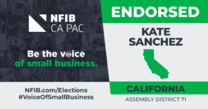 Small Business Endorses Kate Sanchez for Reelection - NFIB