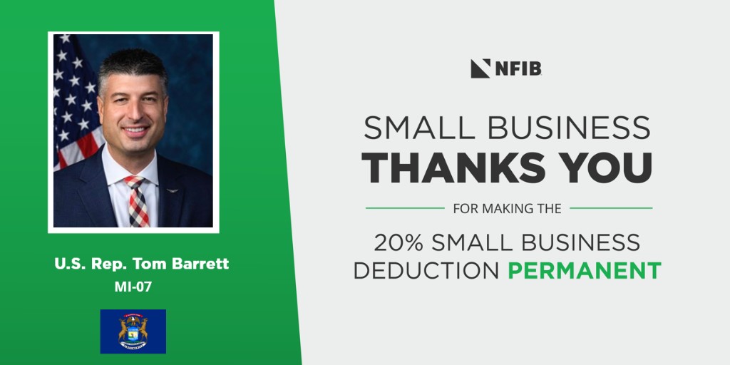 NFIB Releases New Ads Thanking Michigan Rep. Tom Barrett for Making the ...